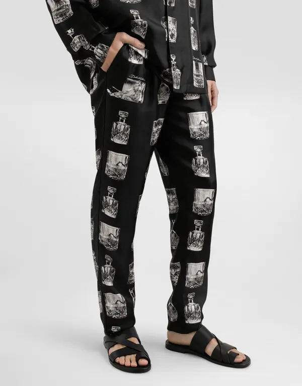 Dolce & Gabbana Silk Pajama Pants With Whisky