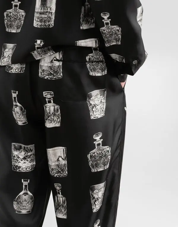 Dolce & Gabbana Silk Pajama Pants With Whisky