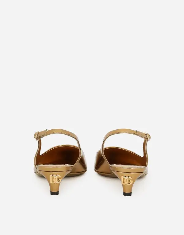 Dolce & Gabbana Mirrored Calfskin Slingbacks
