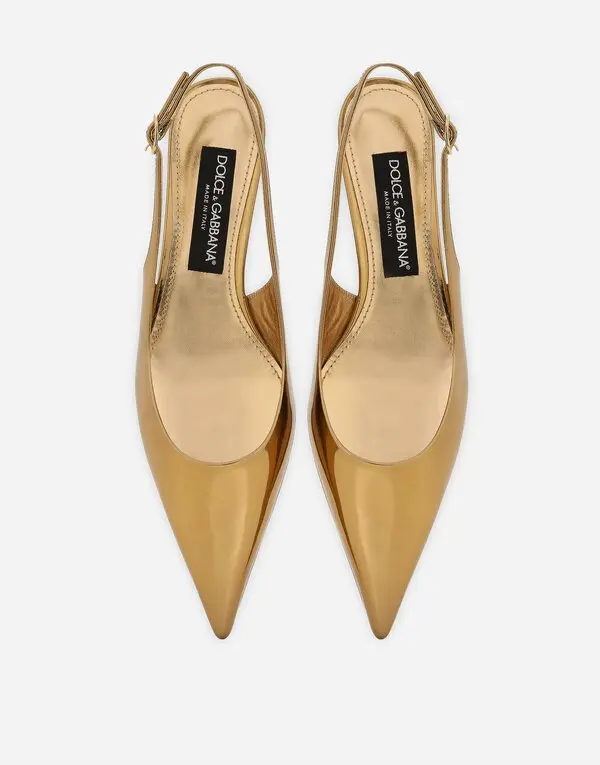Dolce & Gabbana Mirrored Calfskin Slingbacks
