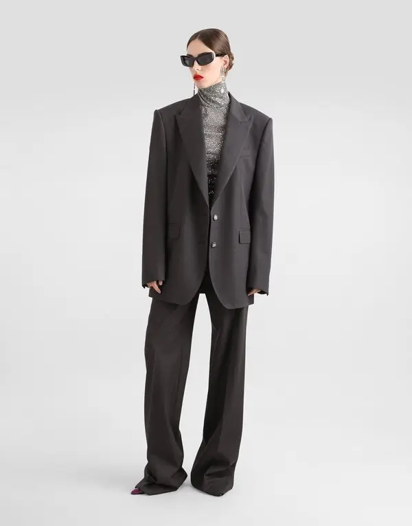 Dolce & Gabbana Draped Sequined Turtleneck Top - Silver