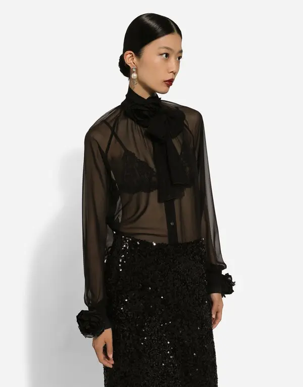 Dolce & Gabbana Floral Chiffon Shirt