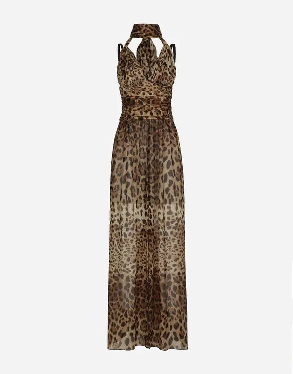 Dolce & Gabbana Leopard- Chiffon Dress