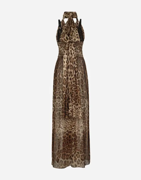 Dolce & Gabbana Leopard- Chiffon Dress