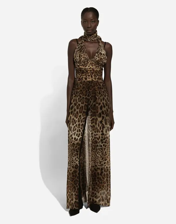 Dolce & Gabbana Leopard- Chiffon Dress