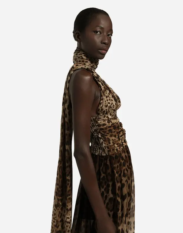Dolce & Gabbana Leopard- Chiffon Dress