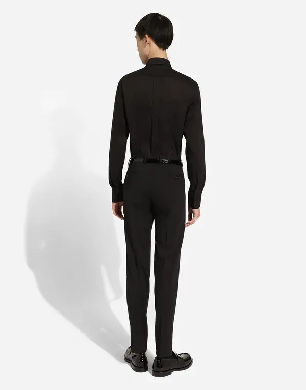 Dolce & Gabbana Stretch Cotton Gold-fit Shirt - Black