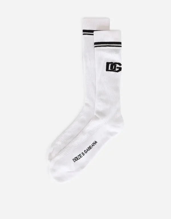 Dolce & Gabbana Cotton Jacquard Socks With Dg Logo