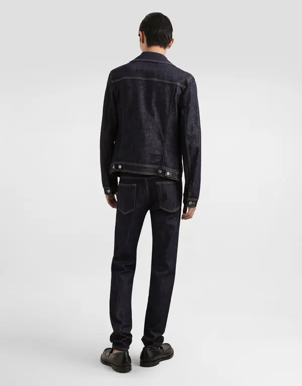 Dolce & Gabbana Cotton Denim Jacket With Patch - Multicolor