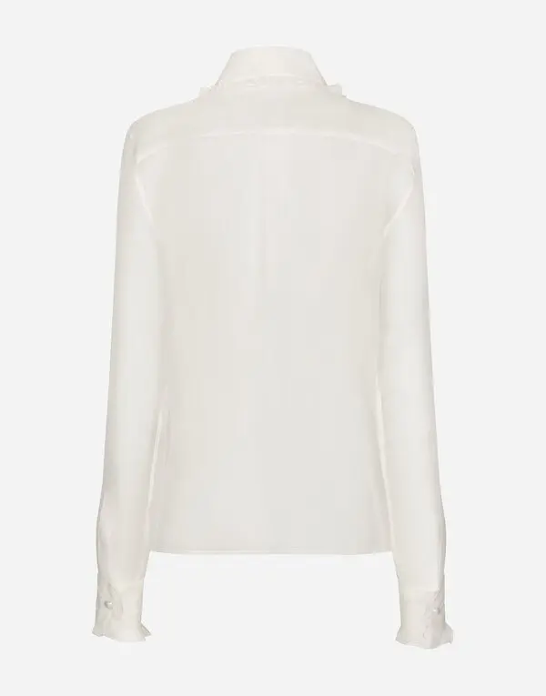 Dolce & Gabbana Silk Organza Shirt With Ruffles
