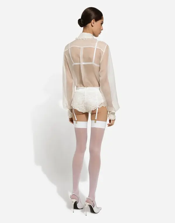 Dolce & Gabbana Silk Organza Shirt With Ruffles