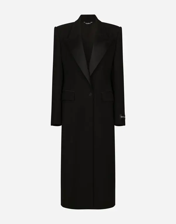 Dolce & Gabbana Long Single-breasted Wool Tuxedo Coat