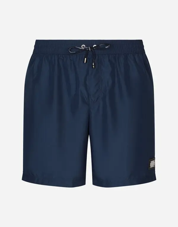Dolce & Gabbana Long-leg Swim Trunks - Blue