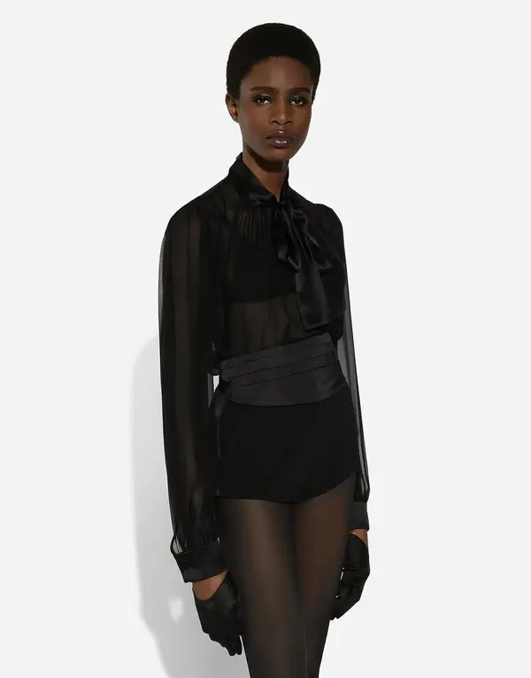 Dolce & Gabbana Stretch Wool High-waisted Tuxedo Panties