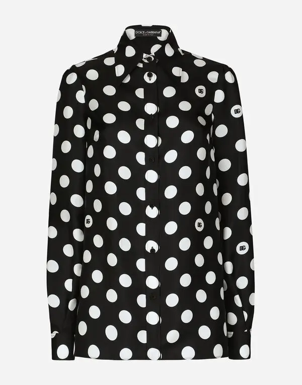 Dolce & Gabbana Silk Twill Polka-dot Shirt - Print