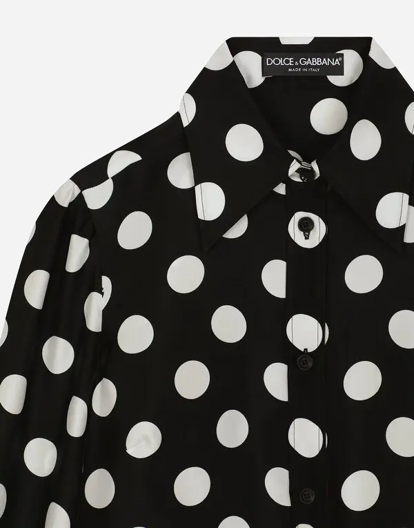 Dolce & Gabbana Silk Twill Polka-dot Shirt - Print