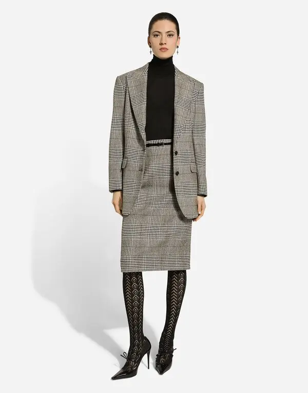 Dolce & Gabbana Single-breasted Glen Plaid Jacket - Multicolor