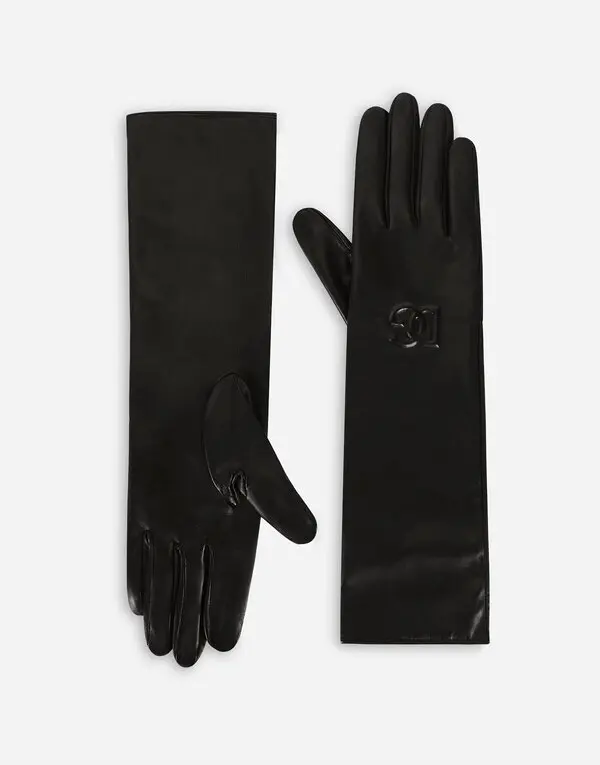 Dolce & Gabbana Long Nappa Leather Gloves - Black