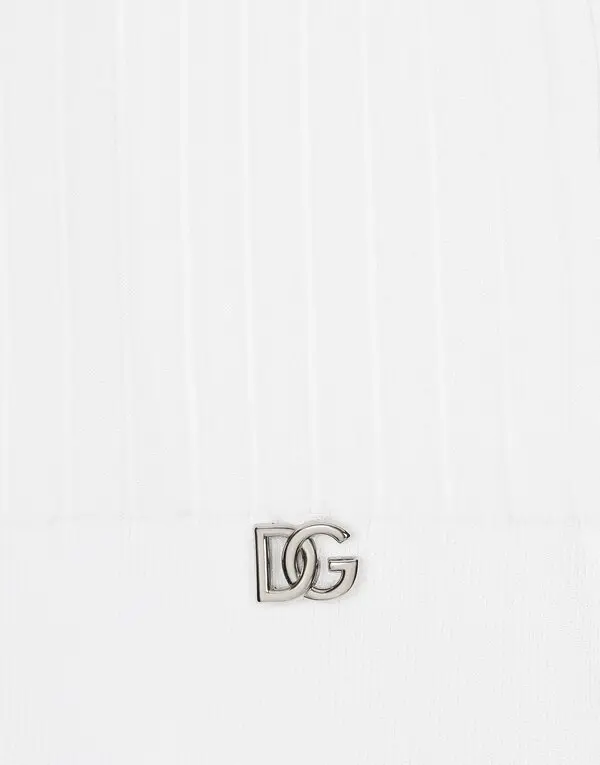 Dolce & Gabbana Ribbed Viscose Sweater With Metal Dg Logo