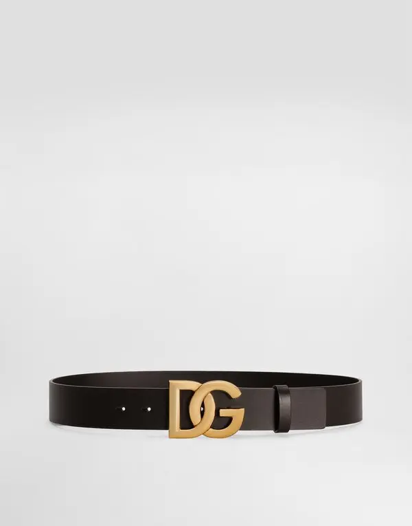 Dolce & Gabbana Leather Belt With Dg Logo Buckle - Multicolor