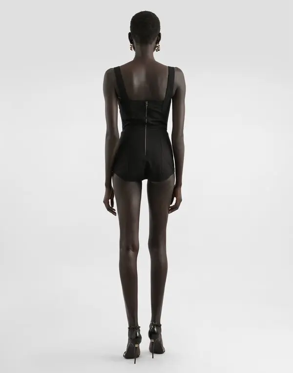 Dolce & Gabbana Lace And Jacquard Corset Bodysuit