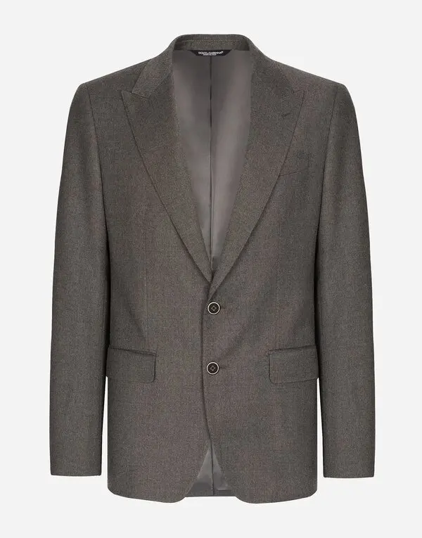 Dolce & Gabbana Single-breasted Stretch Flannel Sicilia-fit Jacket - Grey