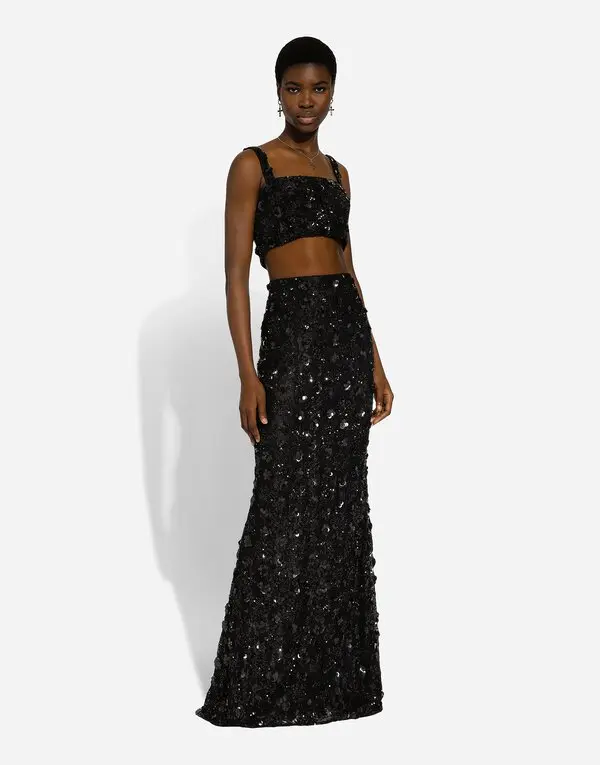 Dolce & Gabbana Bralette Top With Sequin Embroidery