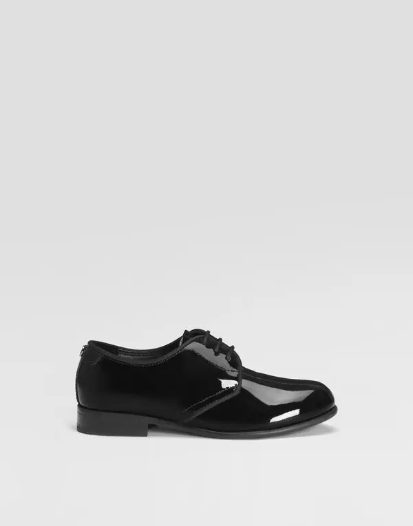 Dolce & Gabbana Lace-up Shoes In Patent Leather And Grosgrain