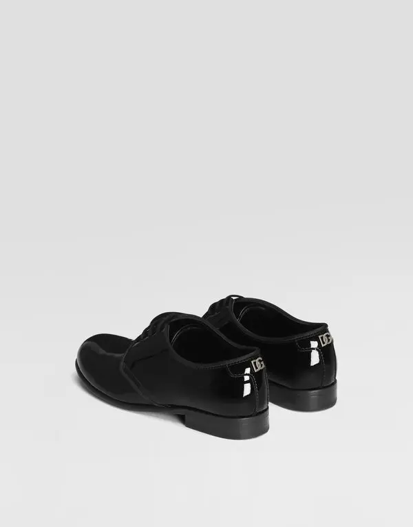 Dolce & Gabbana Lace-up Shoes In Patent Leather And Grosgrain