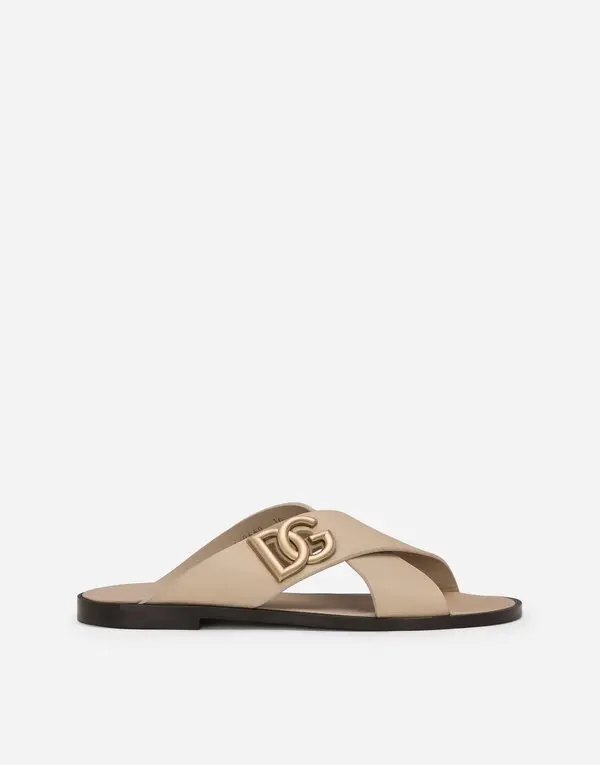 Dolce & Gabbana Calfskin Sandals - Beige