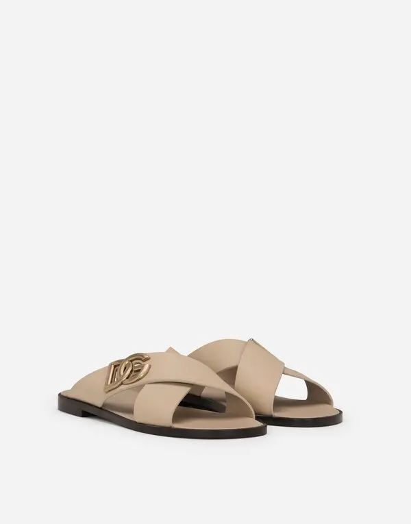 Dolce & Gabbana Calfskin Sandals - Beige