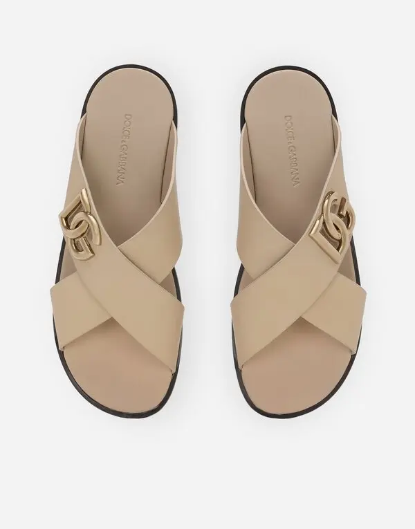 Dolce & Gabbana Calfskin Sandals - Beige
