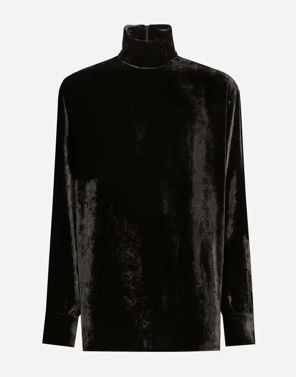 Dolce & Gabbana Velvet Turtleneck With Cuffs