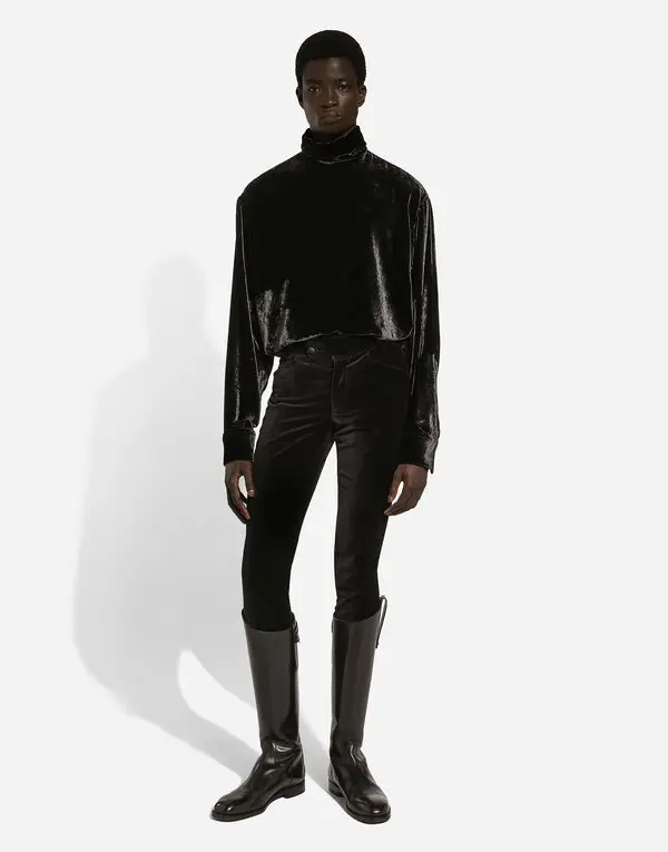 Dolce & Gabbana Velvet Turtleneck With Cuffs