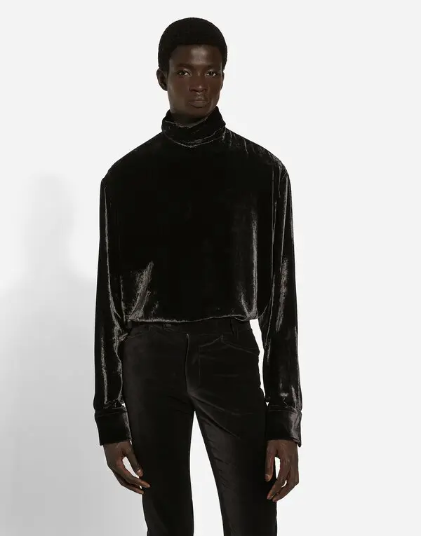 Dolce & Gabbana Velvet Turtleneck With Cuffs
