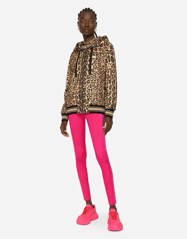 Dolce & Gabbana Leopard Print Zip-up Hoodie - Multicolor