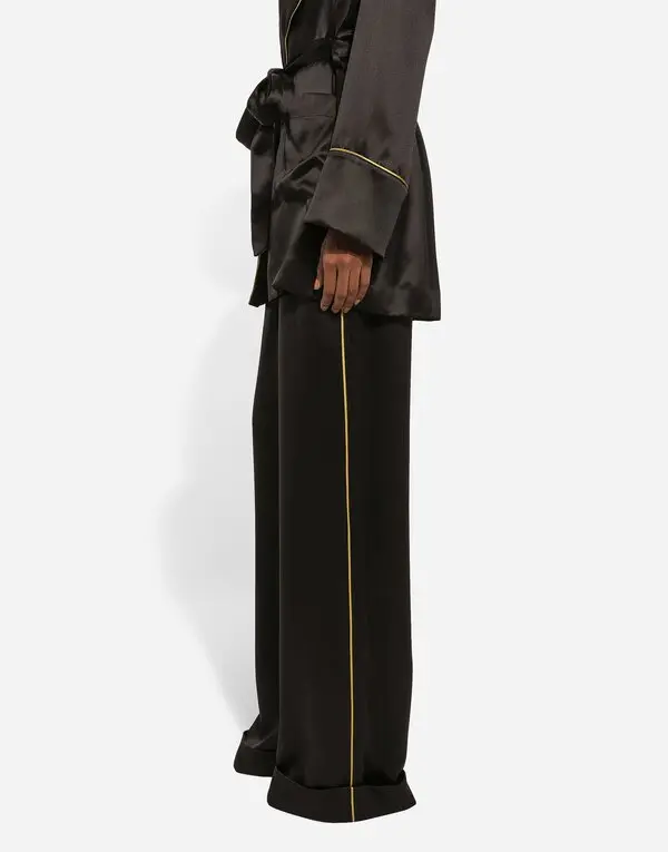Dolce & Gabbana Silk Satin Pajama Pants - Black