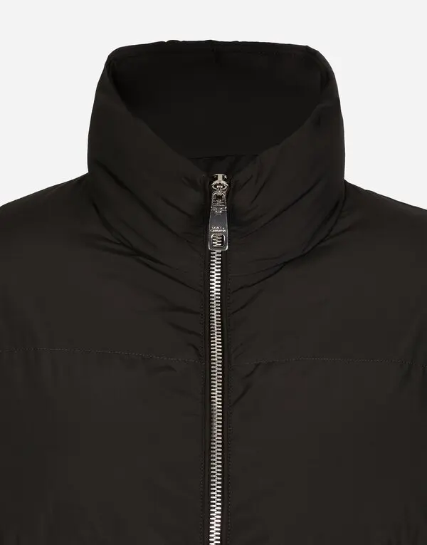 Dolce & Gabbana Short Nylon Down Jacket With Branded Tag