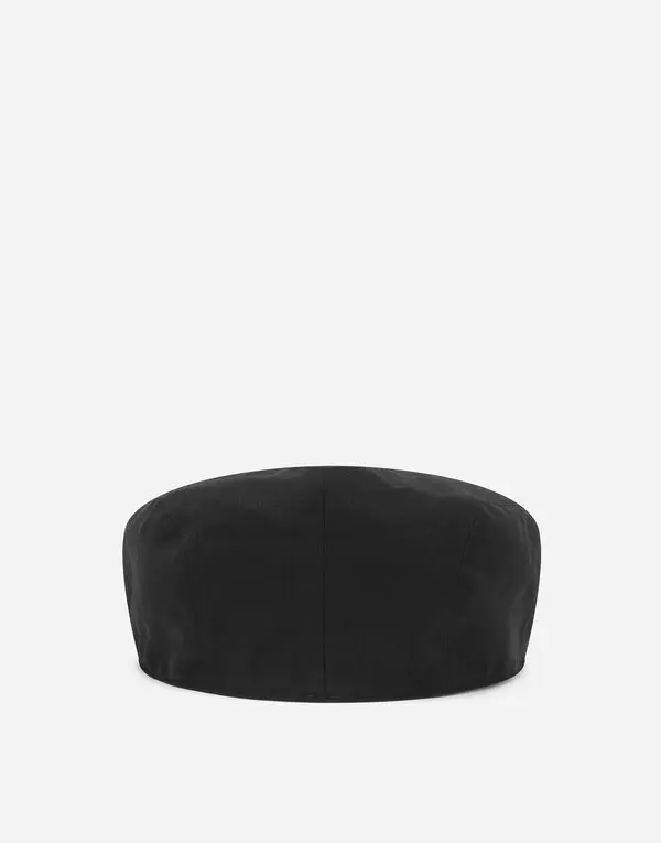 Dolce & Gabbana Cotton Gabardine Flat Cap - Black