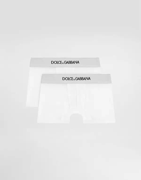 Dolce & Gabbana Jersey Boxers Two-pack With Branded Elastic - White