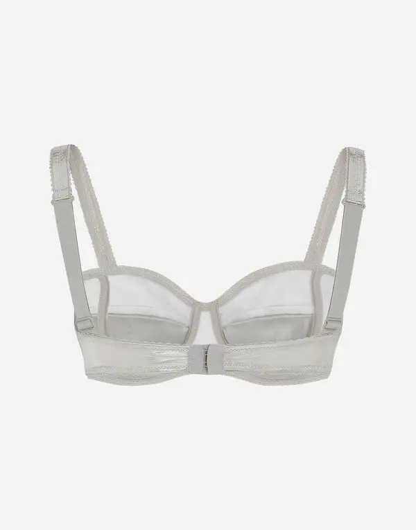 Dolce & Gabbana Foiled Jersey Balconette Bra - Silver
