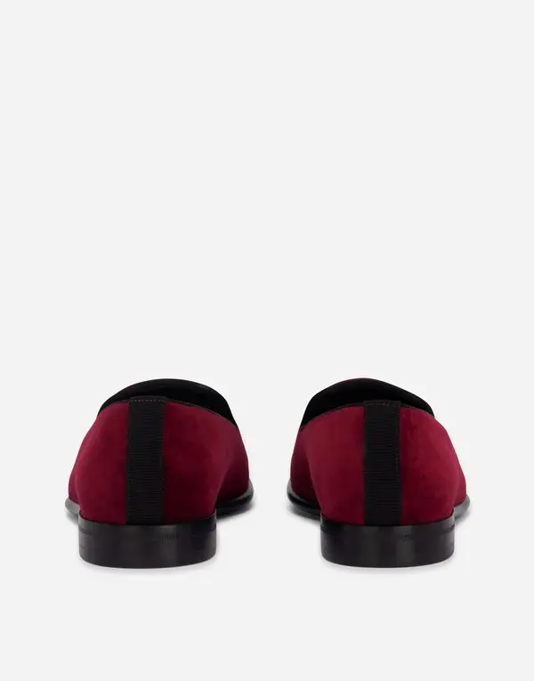 Dolce & Gabbana Velvet Slippers With Embroidery - Bordeaux