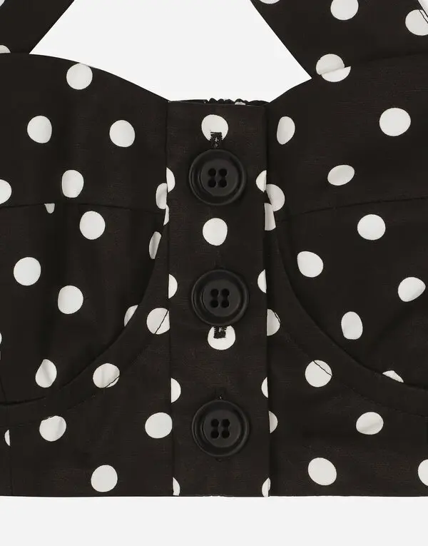 Dolce & Gabbana Polka-Dot Corset Top - Print | Editorialist