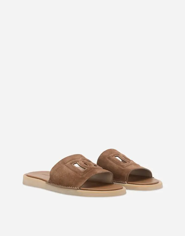 Dolce & Gabbana Suede Sliders - Brown