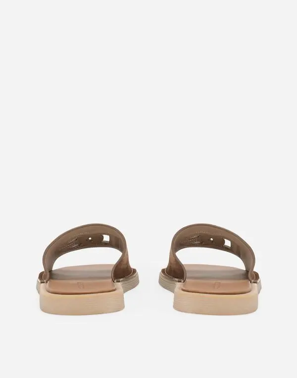 Dolce & Gabbana Suede Sliders - Brown