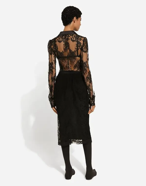 Dolce & Gabbana Chantilly Lace Pencil Skirt