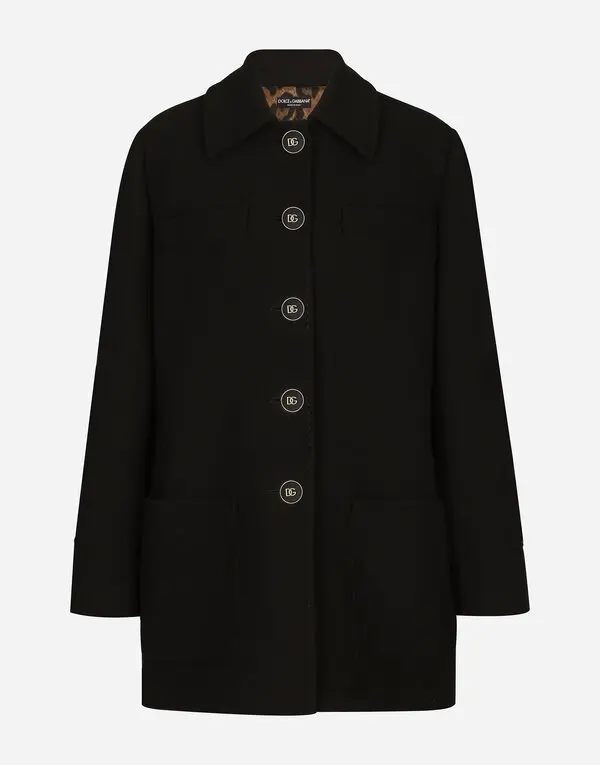 Dolce & Gabbana Double Crepe Pea Coat With Galalith Buttons