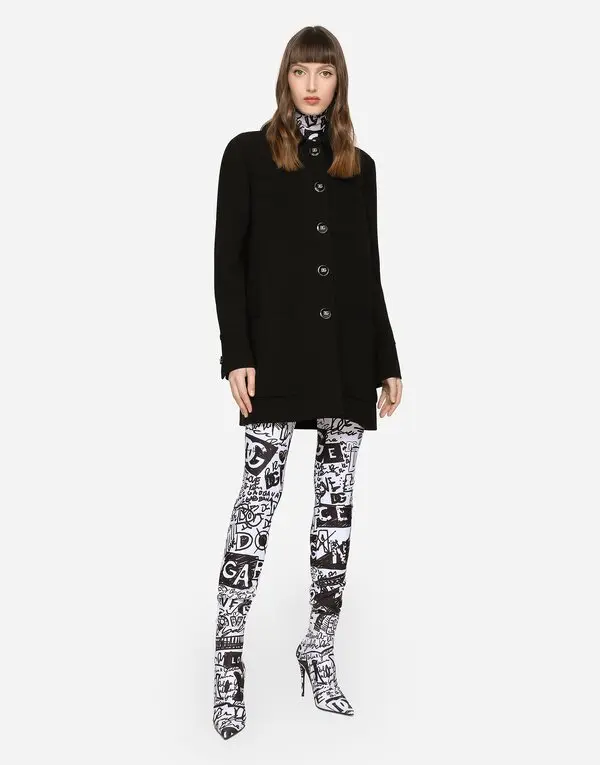 Dolce & Gabbana Double Crepe Pea Coat With Galalith Buttons