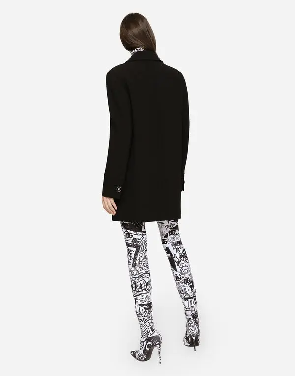 Dolce & Gabbana Double Crepe Pea Coat With Galalith Buttons