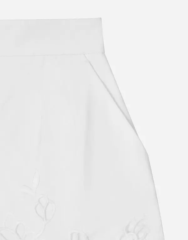 Dolce & Gabbana Cotton Poplin Shorts With Cut-out Detailing